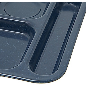 Carlisle FoodService Products Right Hand 6-Compartment Melamine Tray 14.5" x 10" - Café Blue
