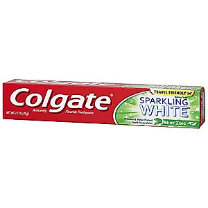 Colgate Sparkling White Gel Toothpaste, Mint Zing, 2.5 Ounce (Pack of 6)