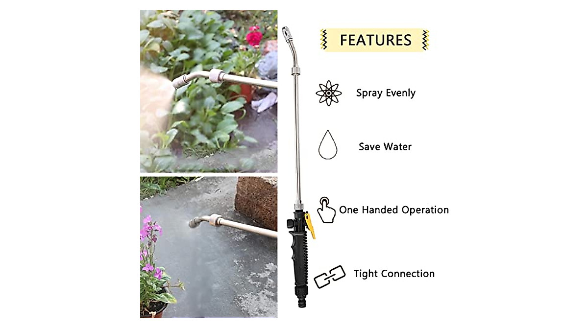 Watering Wand 2-in-1 High Pressure Sprayer for Garden & Car Cleaning