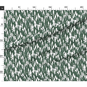 Spoonflower Fabric - Forest Woodland Woods Rustic Camping Trees Pine Evergreen Printed on Petal Signature Cotton Fabric Fat Quarter - Sewing Quilting Apparel Crafts Decor