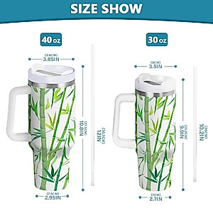 RPLIFE Zen Green Grove 40oz Tumbler with Handle, 30 Oz Tumbler with Handle, Coffee Tumbler for Women