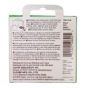 Clover 700-1128 Quick Fusible Bias Tape, 1/4-Inch Wide by 11-Yard, Black