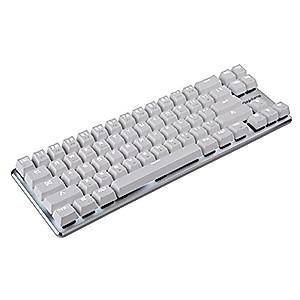 Qisan Mechanical Keyboard Gaming Keyboard GATERON Blue Switch Wired Backlit Mechanical Mini Design (60%) 68 Keys Keyboard White Magicforce