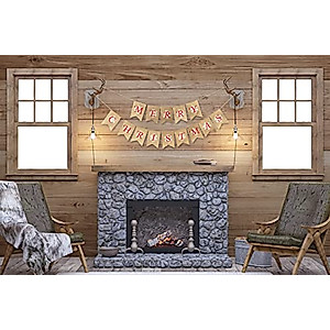 Merry Christmas Snowflake Burlap Banner - Ready to Hang Holiday Decor - Festive Christmas Seasonal Winter Decoration - Xmas Party Photo Prop Decorations - Rustic Bunting Garland by Jolly Jon