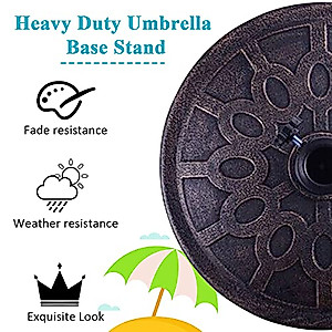 Salches Cast Umbrella Stand, 30lbs Heavy Duty Umbrella Stands for Outside, Outdoor Umbrella Holder for Garden/Beach/Patio/Deck/Porch, Classic Round Market Umbrella Base