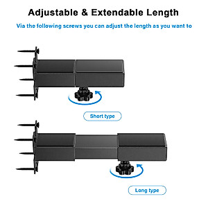 Adjustable Universal Soundbar Mount Bracket Shelf- Extends 4.92" to 7.09" Sound Bar Mount for Samsung, Onn, Roku, JBL, Vizio, Sony, Bose and More Brands, Soundbar Wall Mount Mounting Brackets Kit