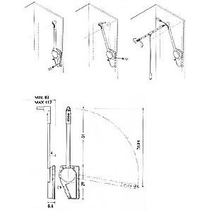 Wood Technology SuperLift Pull Down Closet Rod System, Grey, with Side-Mounted Multi-position Tensioners for Wardrobe Storage