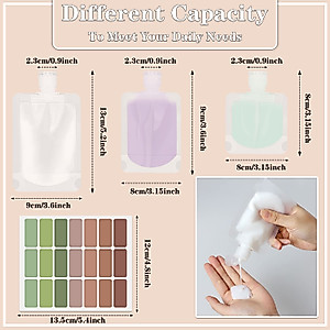 VCZH Travel Pouches for Toiletries 13 Pack, Travel Bottles for Toiletries,TSA Approved Squeeze Flat Bottle Pouches, Great for Trips with Refillable Travel Accessories (30ml/50ml/100ml)