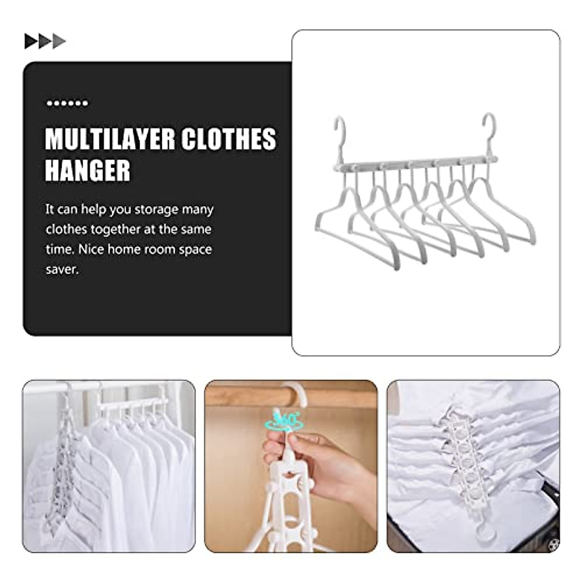 Tofficu Space Saver Hangers Hangers Space Saving Multifunctional Rotatable Plastic Clothes Rack Foldable Clothes Rack for Room Organization Hangers Space Saving