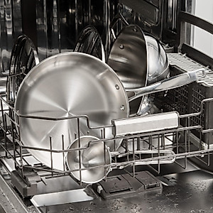 Tramontina Utsava 4-Quart Tri-Ply Clad Stainless Steel Kadai with Lid, Kadhai Pot for Indian Cooking