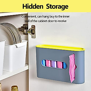 NewGtuizi Trash Bag Holder,Trash Bag Dispenser with Lid Punch-Free,Garbage Bag Dispenser Garbage Bag Holder for Cabinet, Garbage Bag Dispenser Under Sink - Trash Bag Organizer for Home Or Shops