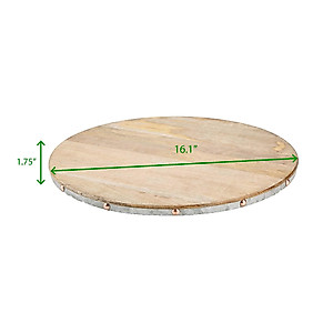 Mind Reader Wood, Wooden, Spinning Lazy Susan, Rotating Organizer, Thick Single Turntable, Brown, One Size