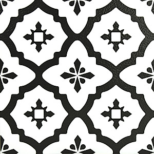 FloorPops FP2480 Comet Peel & Stick Floor Tiles, Black