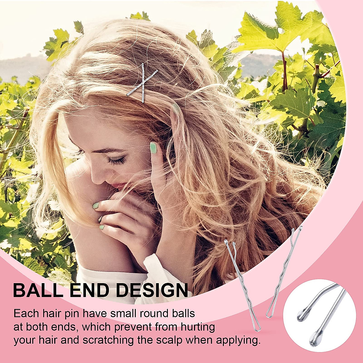 MORGLES Silver Bobby Pins for Gray Hair 120PCS 2Inches Hair Pins for Women with Box