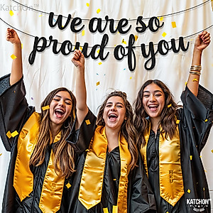 KatchOn, Felt We are So Proud of You Banner - 8 Feet, No DIY | Congratulations Banner 2024, Blue Graduation Decorations Class of 2024 | We are So Proud of You Sign for Air Force Decorations for Party