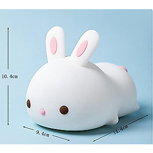 Dimanito Cute Kids Night Light Night Lamp Night Lights for Kids Bedroom Toddler Baby Portable Silicone Battery Led Nightlight Nursery (Cute Bunny)