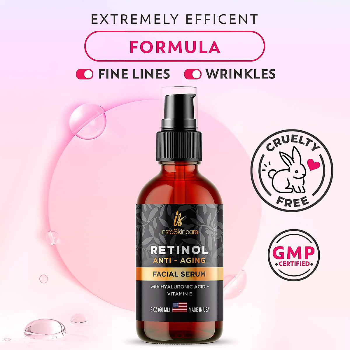 InstaSkincare Renewing Bundle - Hyaluronic Acid Serum for Face 2Oz - Niacinamide Vitamin B3 Facial Serum 2 Oz