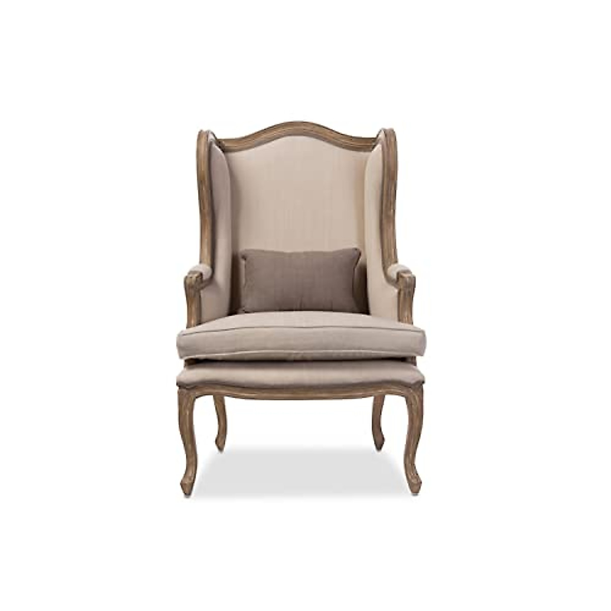 Baxton Studio Oreille Armchair, 27.3 x 25.35 x 40.56, Beige