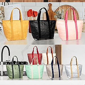 Reusable Lunch Bag Women, Insulated Lunch Tote Bag, Small Lunch Bag, Adult Lunch Bag, Lightweight and Water-Resistant Lunch Bag for Women, Black