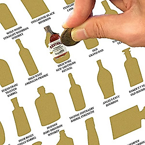 Bourbon Scratch Off Poster - Top 50 Bourbons Bucket List Banner. Home Decoration Wall Sign. Birthday Gift Ideas for Her or Him. Man Cave, Bar & Pub Art Supplies 11x17 In Best 50 Bourbons Sign.