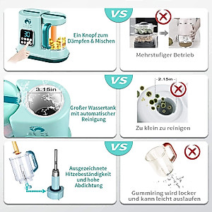 Baby Food Maker | Baby Food Processor | Multi-Function Baby Food Steamer Grinder | Auto Cooking & Blending | Self-Cleaning Water Tank | Bottle Warmer | Make Nutritious Foods for Babiese