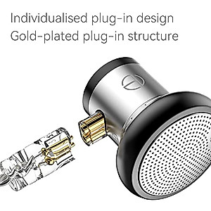 WJLYP TRN EMA Metal Flat-Head Earphone 14.2mm Dynamic Driver in Ear Sports Running Headphone Bass HiFi Music Headset Earbuds with Detachable Upgrade Cable (Without Mic)