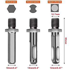 HLGQ 32 42 45 50mm Firewood Splitter Machine Drill Bit Wood Cone Punch Driver Square Round Hex Shank Drill Bit Split Tool,50mm