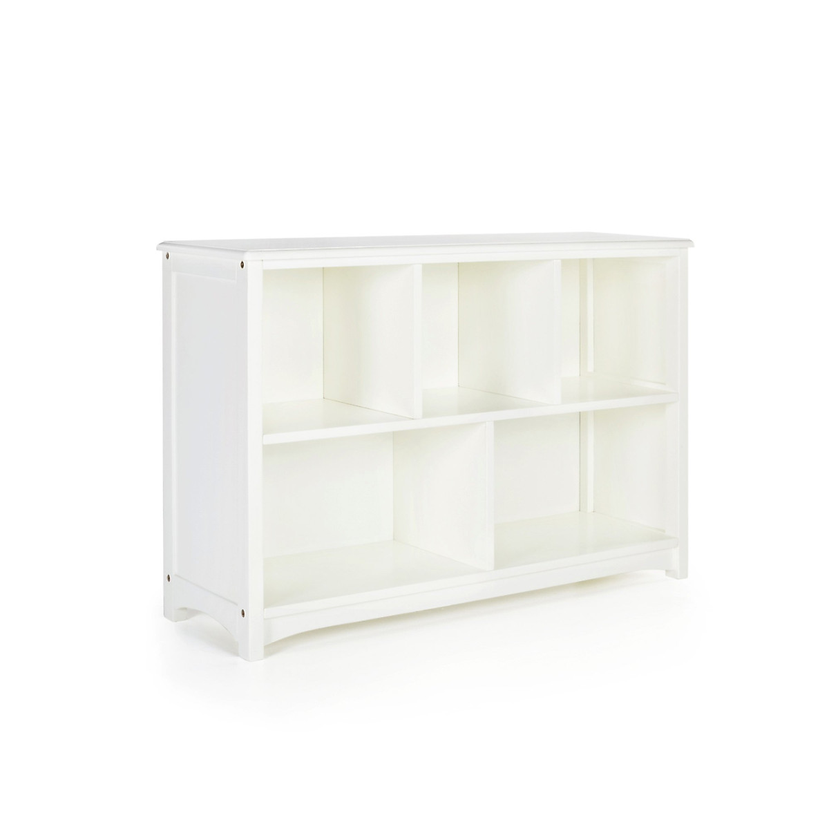 Guidecraft Classic White Bookshelf: Children's 5 Compartment Toy, Bin, Art, Clothes and Book Storage - Wooden Playroom and Bedroom Furniture For Kids