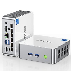 GMKtec Mini PC Intel i5-12450H(Turbo 4.4 GHz) 32GB DDR4 1TB M.2 NVMe SSD, Windows 11 Pro Mini Computers, USB 3.2, Type-C/WiFi 6, BT5.2, RJ45 2.5G/ 4K Triple Display Desktop PC