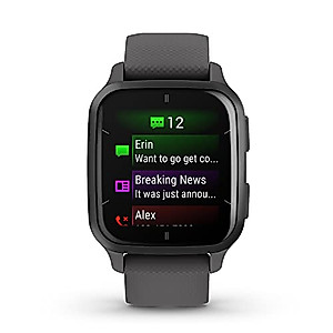 Garmin Venu® Sq 2 GPS Smartwatch, All-Day Health Monitoring, Long-Lasting Battery Life, AMOLED Display, Slate and Shadow Gray