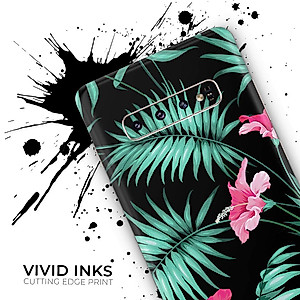 DesignSkinz Tropical Mint and Vivid Pink Floral Protective Vinyl Decal Wrap Skin Cover Compatible with The Samsung Galaxy S20 (Screen Trim & Back Glass Skin)