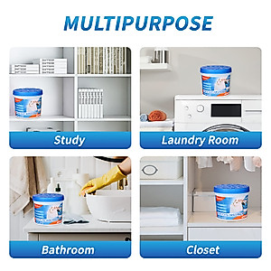 Vacplus Moisture Absorbers Dehumidifier Bucket -Unscented for Closet, Highly Absorbent for basements, bathrooms, boats, RVs, 10.5 OZ Replaceable, 6 PACK