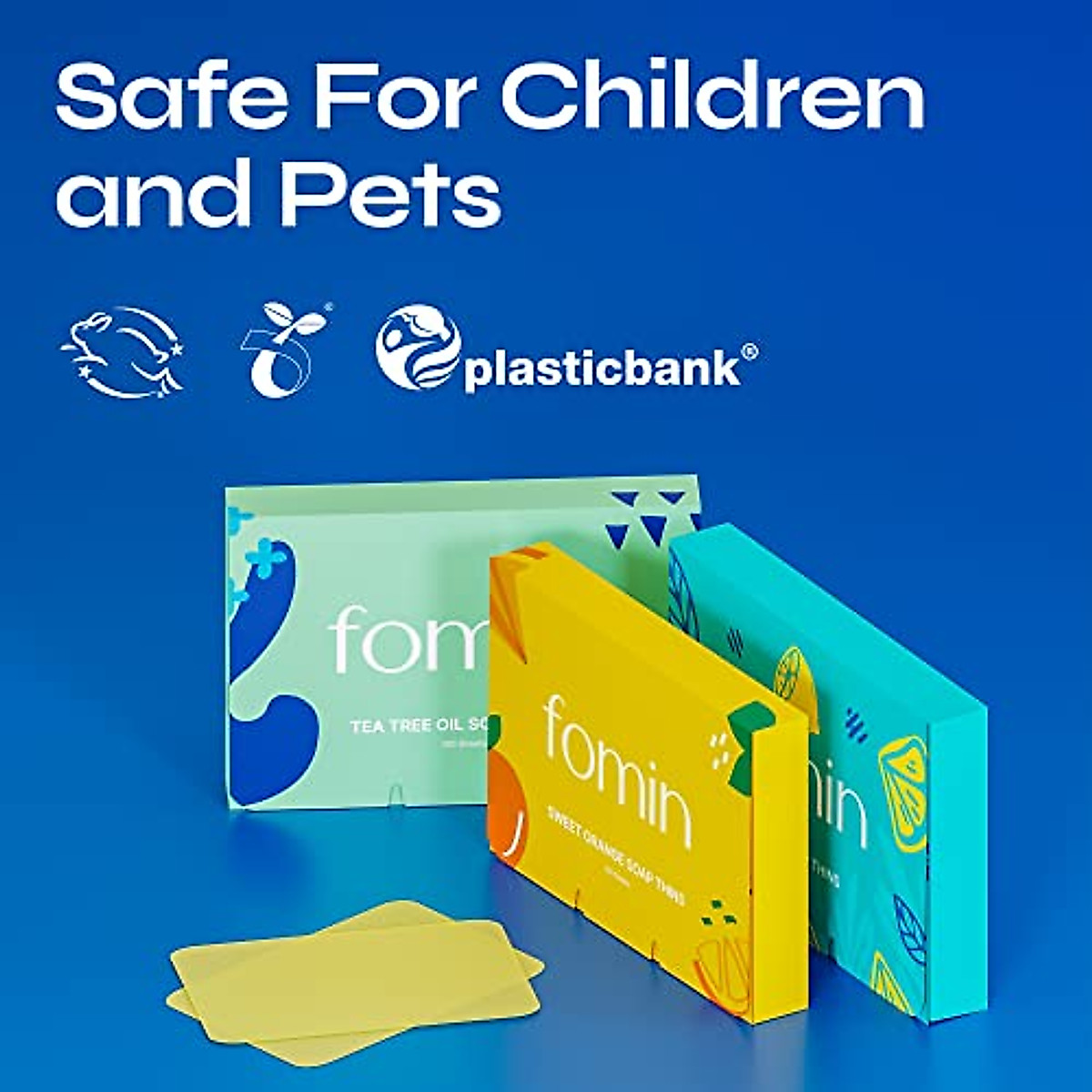 FOMIN - Antibacterial Paper Soap Sheets for Hand Washing 2x300 Sheets Bundle