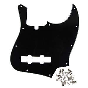 IKN Jazz Bass Pickguard 10 Hole Guitar Pickguard for 4 Strings USA/Mexican Standard Jazz Bass Modern Style, 3Ply Black