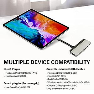 Hyper HyperDrive USB C Hub, Duo 7-in-2 USB C Adapter - MacBook Pro Adapter with Magnetic Grip, 4K HDMI, USB-C 40Gbps 100W PD, 3.1 USB-A, MicroSD/SD - Space Gray