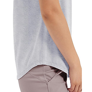 Lulucheri Women's Workout T-Shirt Short Sleeve Lightweight Crew Neck Shirts Yoga Running Exercise Athletic Tee Top (Large, White Marl Heather)