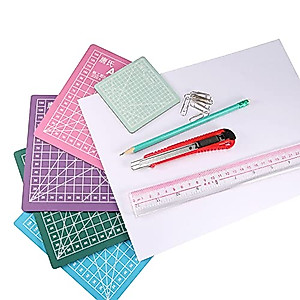 uxcell A5 Self-Healing Cutting Mat, 9" x 6" Non-Slip Single Sided with Grid PVC Desk Mat for DIY, Crafting, Model Building Rotary Cutting Board Pink