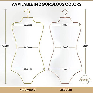 Lingerie Hangers Wire Body Shape Display Hangers (Rose Gold) 10 Pack Bikini Swimsuit Hangers