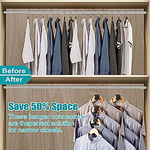 SUHERCBD 40 Pc Value Pack Space Saving Hanger Hooks, AS SEEN ON TV,Ultra Premium Hanger Hooks Triple Closet Space,Cascade Hangers to Create Up to 5X More Closet Space (Black Cat 2 in)