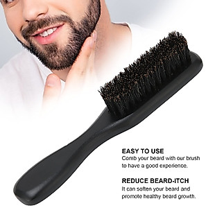 Beard Brush for Men, Mustache Brush, Mustache Comb, Beard Grooming Brush Beard Brush Hair Combs with Wooden Handle for Beards Moustaches Works with Beard Oil and Balm to Soften
