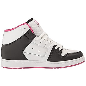 DC Women's Manteca 4 High Top Skate Shoe, Black/White/Pink, 7.5