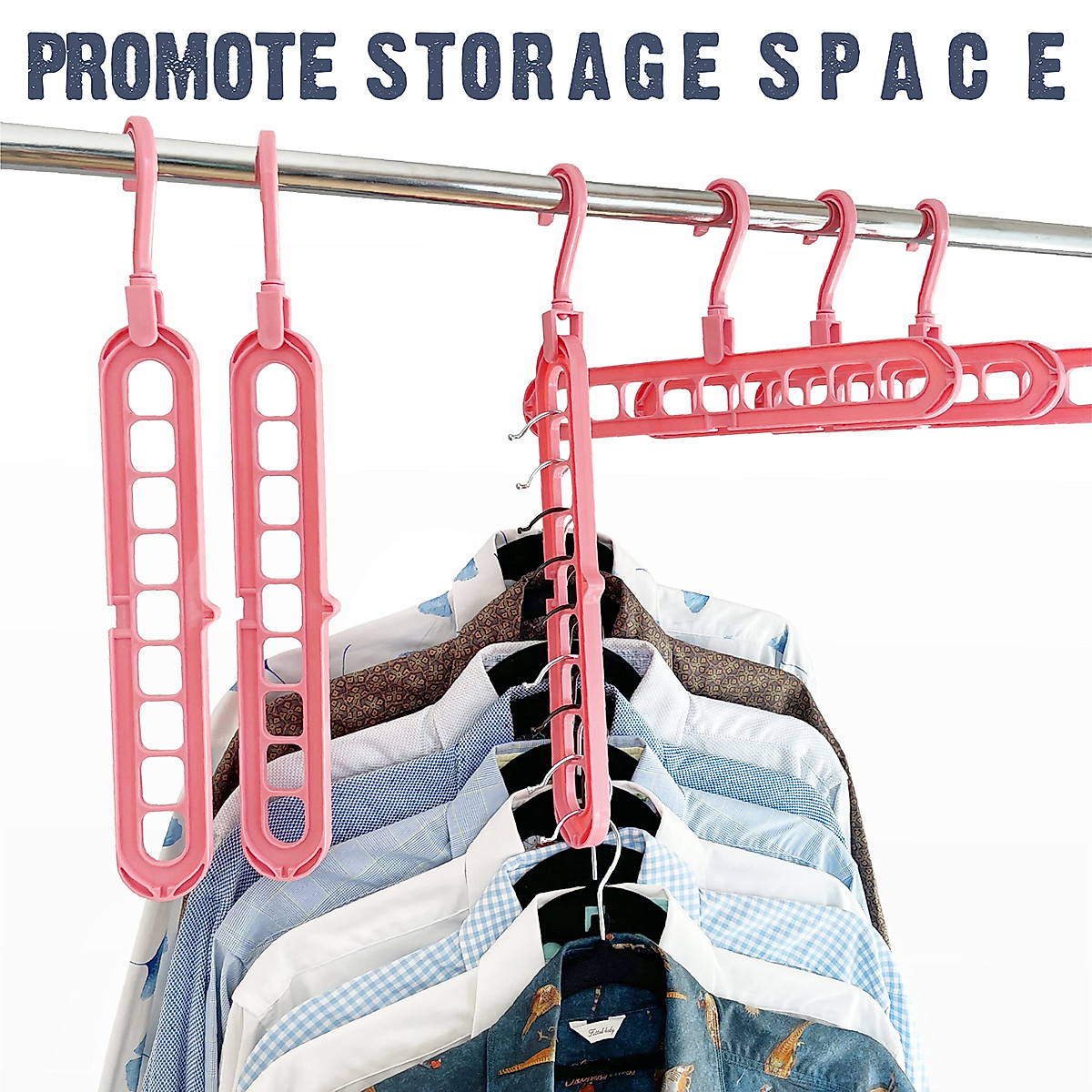 Vita88shop - Closet Organizers and Storage, Pack of 6 Multifunctional Closet Organizer Hangers with 9 Holes Closet Storage Organization for Wardrobe