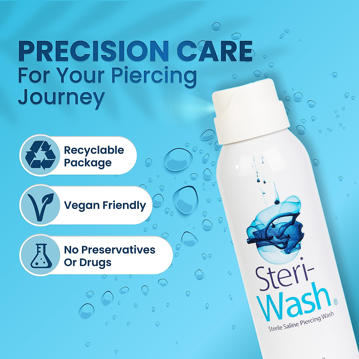 STERI - WASH Aftercare Piercing Spray 8 Oz