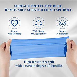 Frienda 2 Inch x 218.7 Yards Clear Removable Scratch Film Tape Roll Blue Tape Window Film Blue Surface Protective Film Self Adhesive Window Film, 2 Rolls