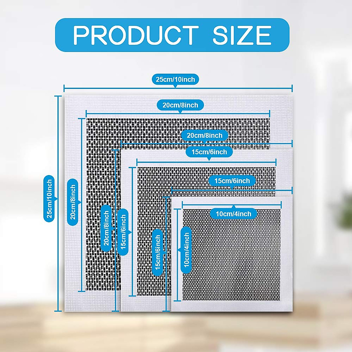 WDSHCR Drywall Repair Kit 12 Pieces Aluminum Wall Repair Patch Kit, 4/6/8 inch Fiber Mesh Over Galvanized Plate, Dry Wall Hole Repair Patch Metal Patch with Extended Self-Adhesive Mesh (12 Pcs)