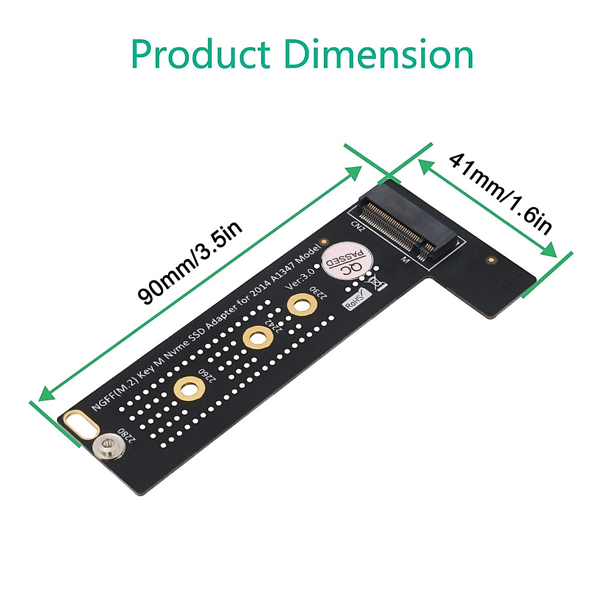 M.2 NGFF MKey NVME SSD Converter Card Adapter Module for OS Mini A1347 Model 2014, M.2 NGFF MKey NVME SSD Adapter Support Easy Installation