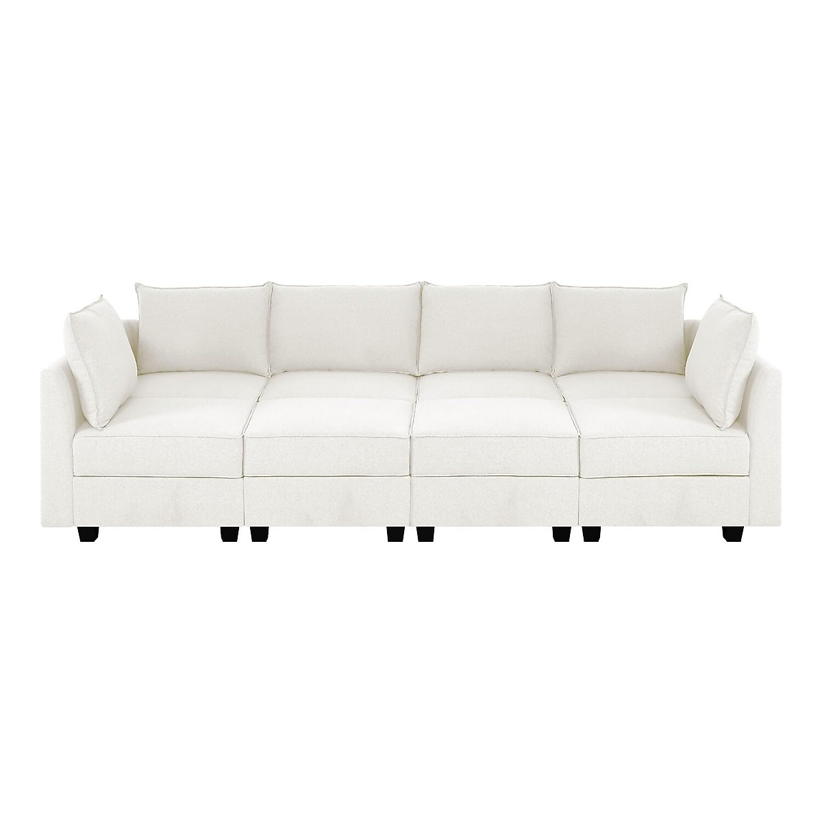 Naomi Home Elizabeth Oversized Sectional Sofa with Chaise Modern Sleeper Modular Sofa Couch U Shaped Sofa Sectional for Living Room - L Shaped Couch, Modular Sofa - White