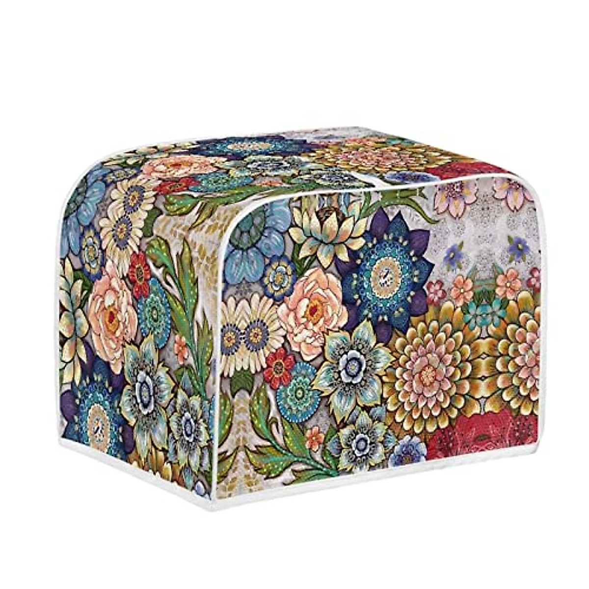 JEOCODY Bright Blossoms Toaster Covers 2 Slice Wide Slot Dustproof Fingerprint Protectors and Greasy Protection Anti-sputtering Machine Washable Women Gift