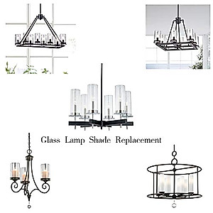 Sunwo Glass Shade Straight Cylinder Glass Lamp Shade Replacement with Multiple Effects (Bubble Straight Cylinder)