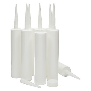 8 Pack Empty Caulking Sealant Tubes, 11-Ounce Refillable Cartridges for Grout Cracks, Tiles, Repairs (8x2 in)